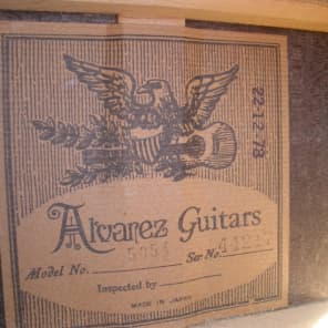 Vintage 1978 Alvarez Model 5054 Acoustic 12 String Guitar - | Reverb