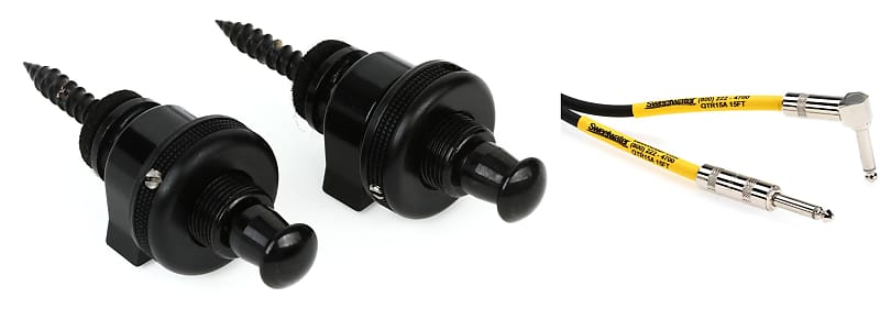 Schaller S-Locks Security Strap Locks - Black Chrome Bundle | Reverb