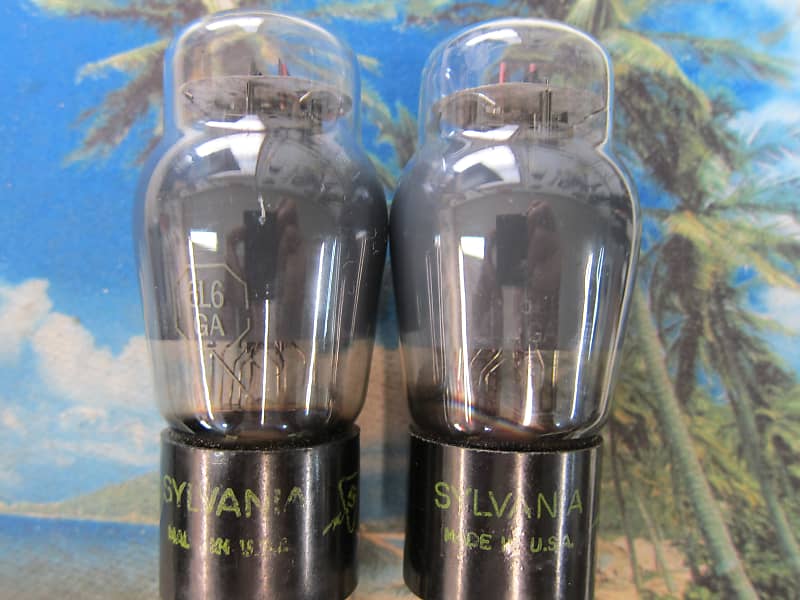 Pr Vintage Sylvania 6L6GA Globe Power, Dark Glass | Reverb
