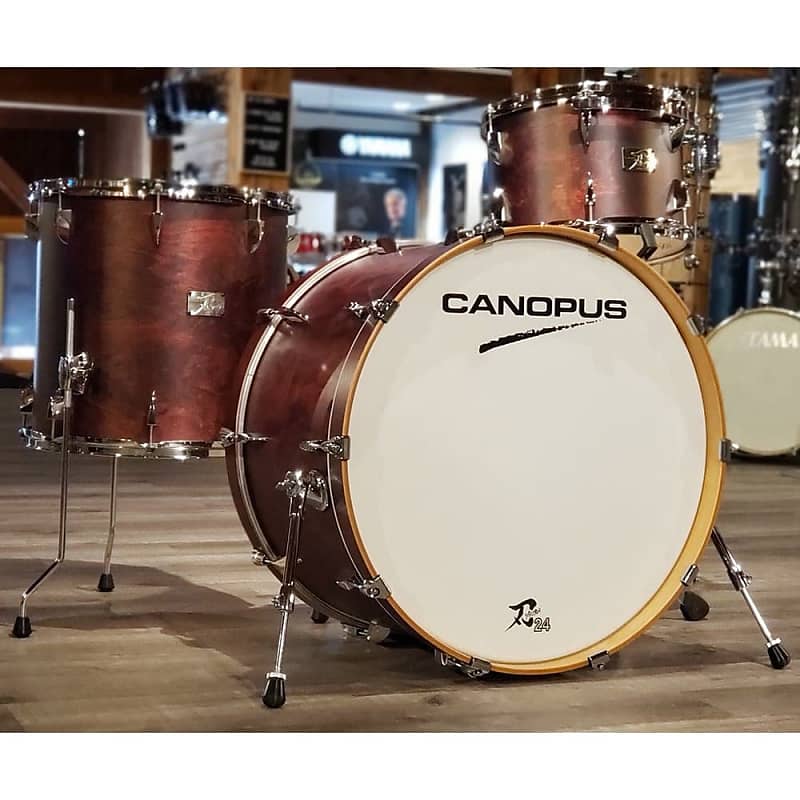 Canopus Yaiba 3pc Drum Set 24/13/16 Dark Wine Red Matte | Reverb