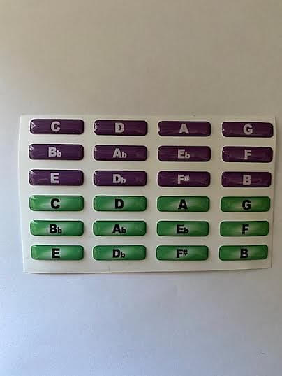 Andrew Zajac Stout Purple/Green Bubble Harmonica Key Labels | Reverb