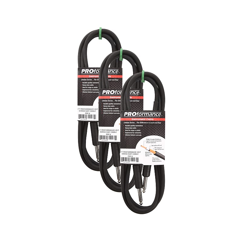 PROformance Instrument Cable 6' Straight-Straight 3 Pack | Reverb