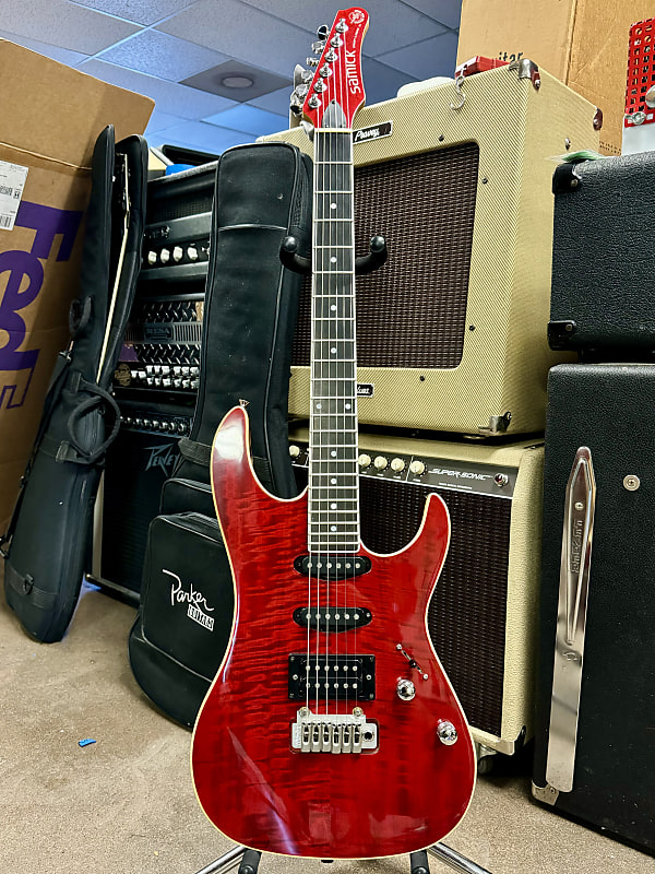 Samick Valley Art Custom Pro Shop S-Type - Red Flame Top | Reverb