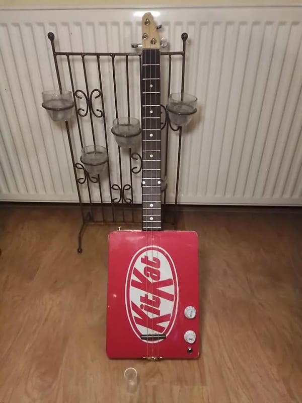 CBG CIGAR BOX GUITAR,3 STRING,REAL KIT KAT TIN ,ELECTRIC | Reverb