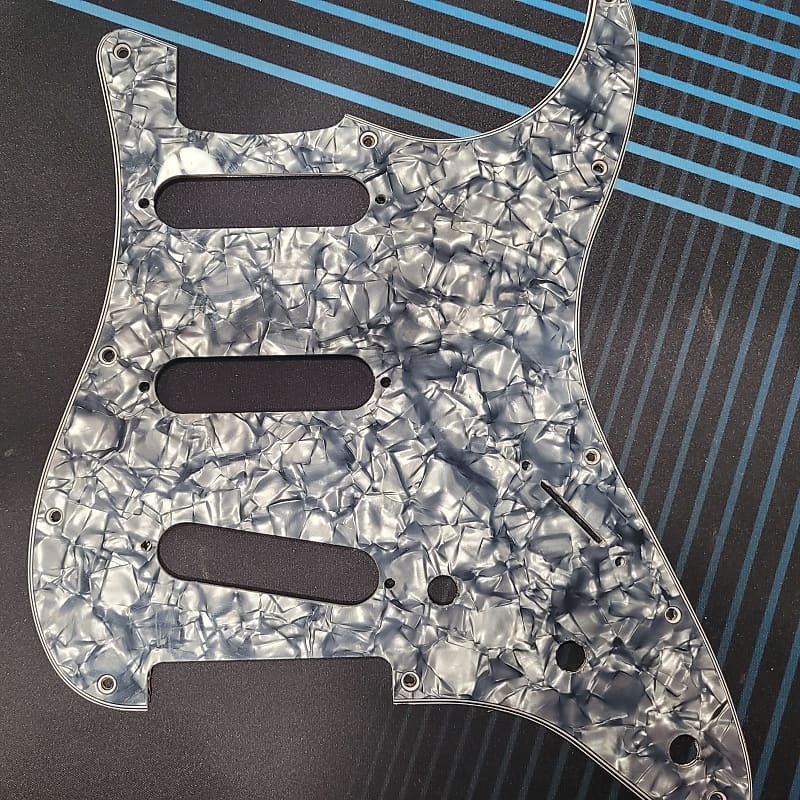 Warmoth Strat pickguard - Silver Pearl | Reverb
