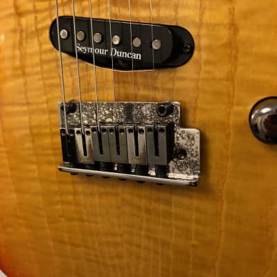 Fender Showmaster Stratocaster SSS Flamed Ash Top - Cherry | Reverb