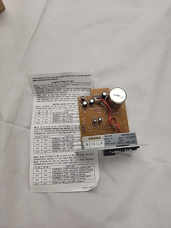 Toa M-01S, Microphone Input Module | Reverb