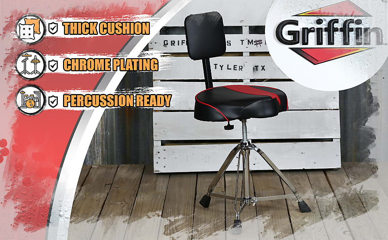 Saddle Drum Throne Back Rest Support - Motorcycle Seat Padded | Reverb