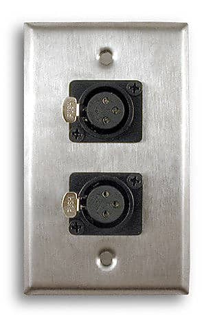 Single Gang Stainless Steel Wall Plates with Dual XLR Female | Reverb