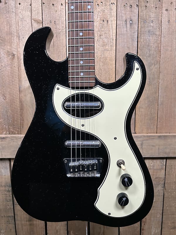 Telestar Mona Electric Guitar w/Case and Amp-Black Sparkle | Reverb