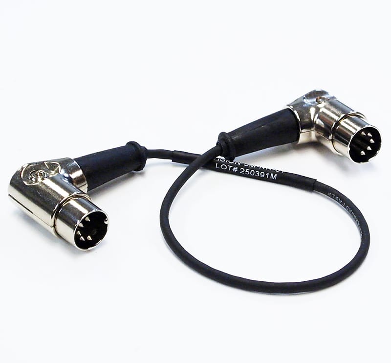 1 Foot (30.48 cm) USA Quality Made Right-Angle MIDI Cable | Reverb