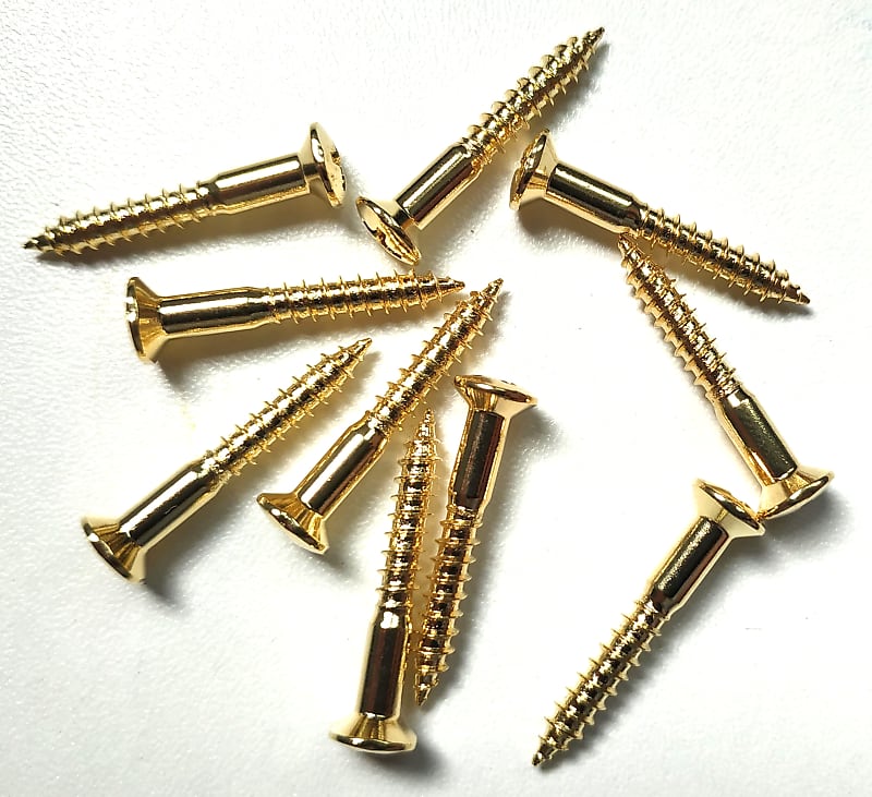 10 Gold 3,5 x 25mm screws for Telecaster bridge or Strap | Reverb