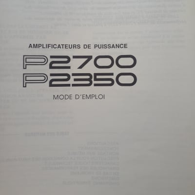 Operation Manual for Yamaha P2700 P250 Power Amplifiers in | Reverb