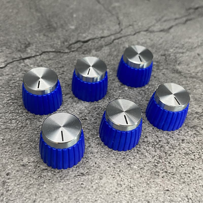 6x Cobalt Blue & Silver Custom Marshall Amp Amplifier Knobs | Reverb