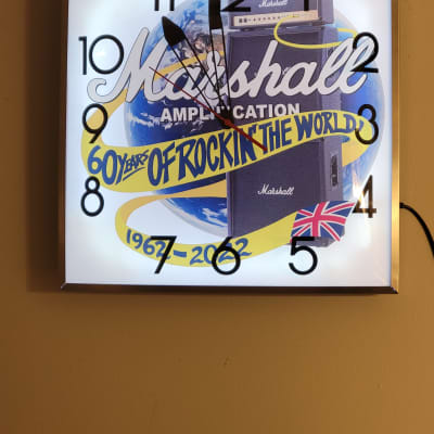 Marshall Amplifiers Dealer Style Light Up Clock 60 Years | Reverb