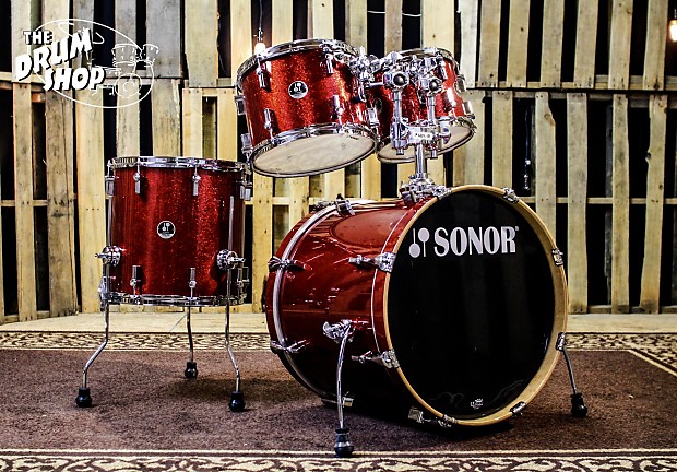 Sonor Force 3007 Drum Set, Red Sparkle Finish | Reverb
