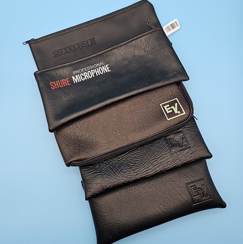 ☆5x Vintage Shure / Electro-Voice Zippered Mic Pouch Cases | Reverb