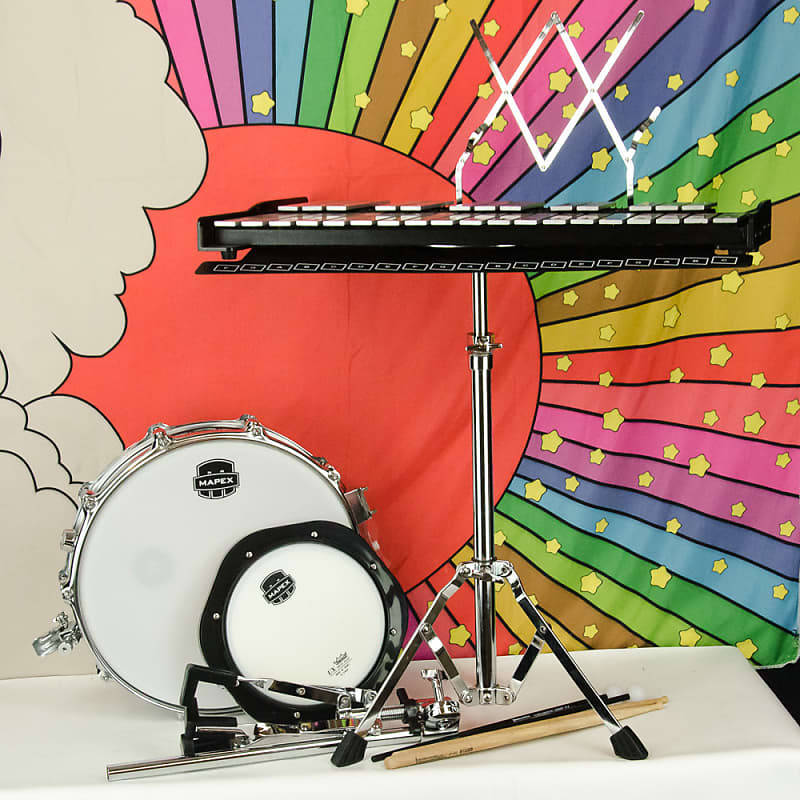 Used Mapex Bell Kit, Snare, Mallets, Stands, & Rolling Case | Reverb
