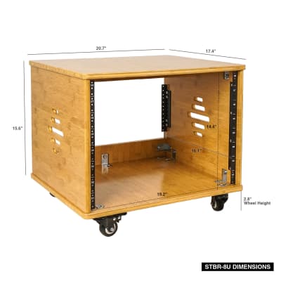 Sound Town Sound Town DIY 8U Solid Bamboo Studio Rack - 16" | Reverb