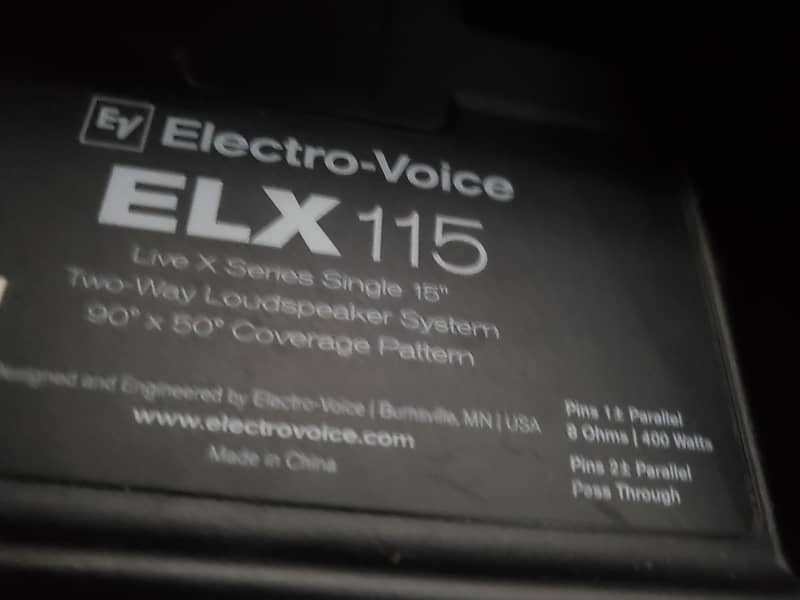 Pair Of Electro-Voice ELX-115 15" 2-Way Passive Speaker 2017 | Reverb
