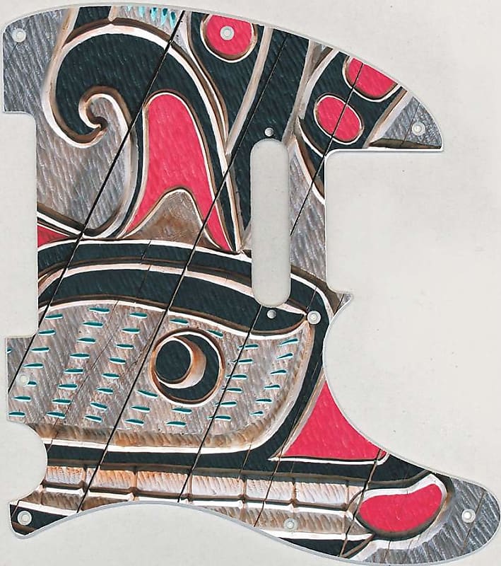 Graphical pickguard Fender Telecaster Tele Standard 8 Hole | Reverb