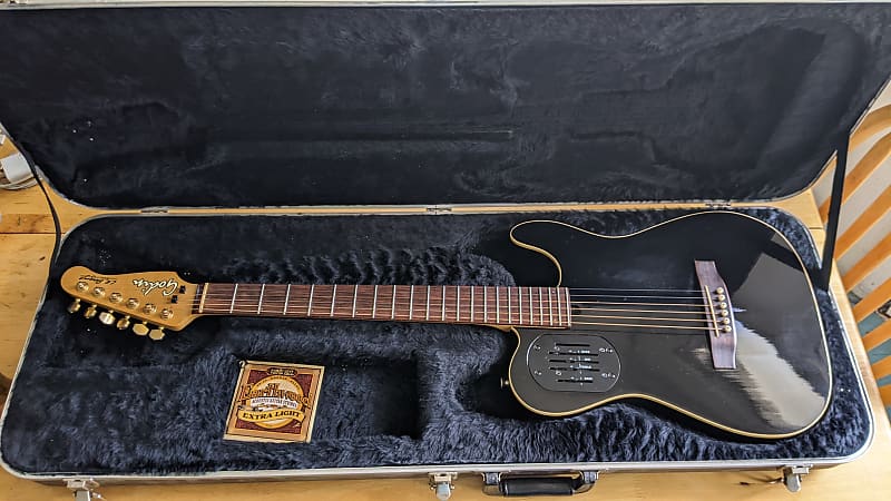 Godin Acousticaster 1992 Black with Hardshell Case | Reverb