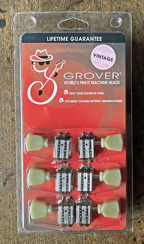 Grover Nickel 3+3 Vintage Deluxe Tuners for Gibson/Epiphone | Reverb