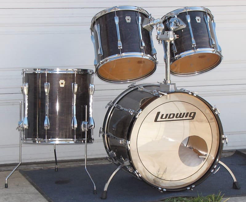 Ludwig Classic Maple 4pc Drum Set Charcoal Lacquer Mach Lugs | Reverb