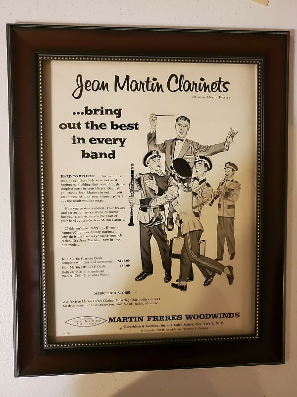 1957 Martin Band Instruments Promotional Ad Framed Jean | Reverb UK