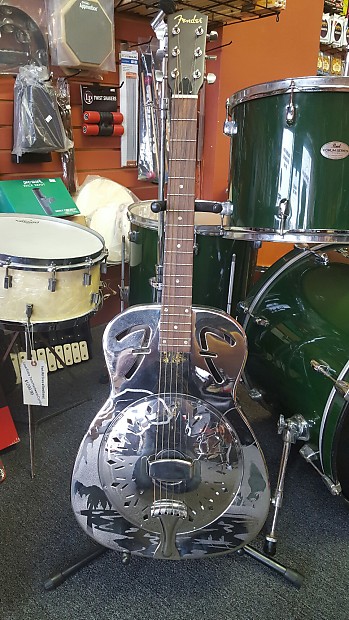RARE Fender Resonator FR-55/Dobro Metal Version w/ Hawaiian | Reverb