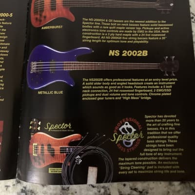 Spector Bass Catalog USA Europe NS 2000 2002B 2000Q4 2000Q5 | Reverb