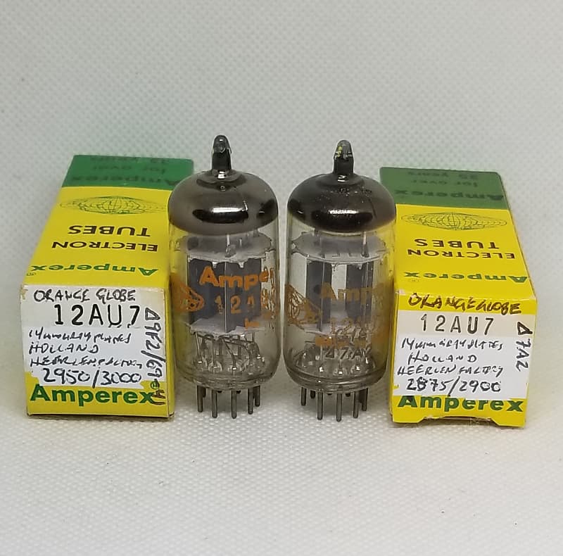 Amperex Orange Globe 12AU7 Gray Plate Well Matched (4.1%) | Reverb