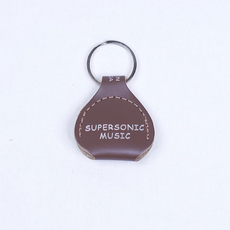 Levy's "Supersonic Music" Leather Pick Pouch Keychain - BROWN | Reverb