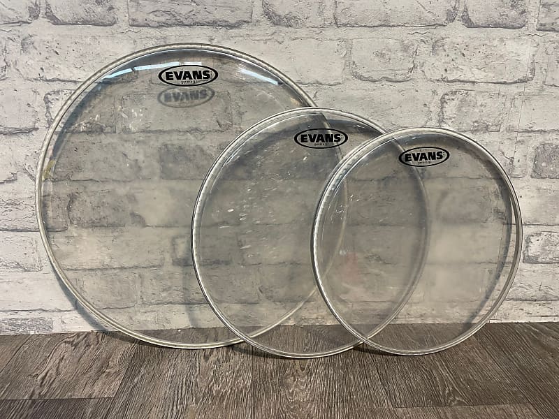 EVANS Genera G2 Rock Size Drum Heads Skins Set Of 3 #HC97 | Reverb