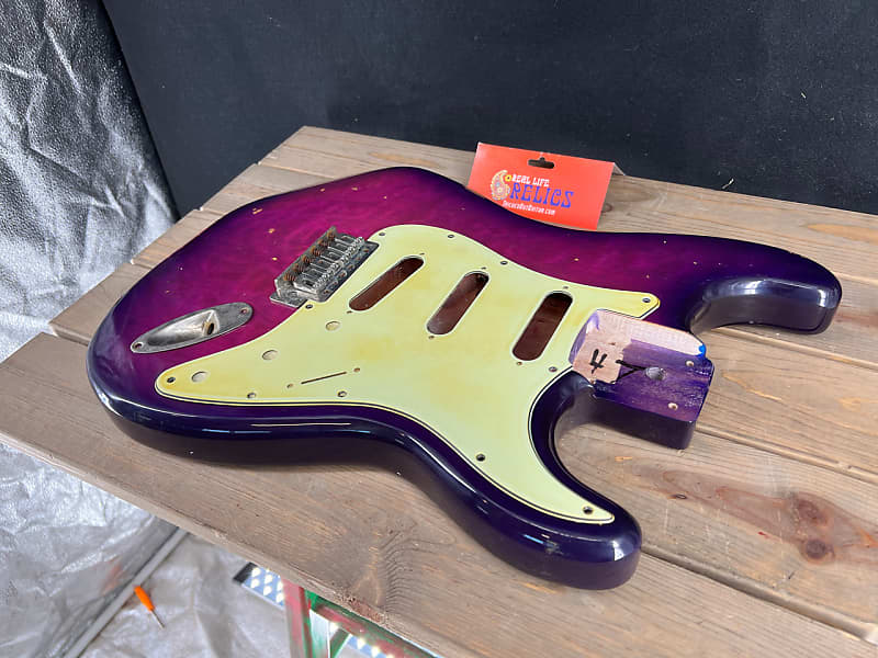 Real Life Relics Strat® Body Aged Purple Burst Quilt Maple | Reverb