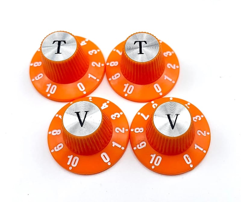 4 Piece Orange Guitar Volume Tone Control Knobs | Reverb