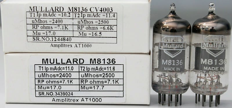 M8136 CV4003 ECC82 1 matched pair 2 pcs Mullard Made in | Reverb