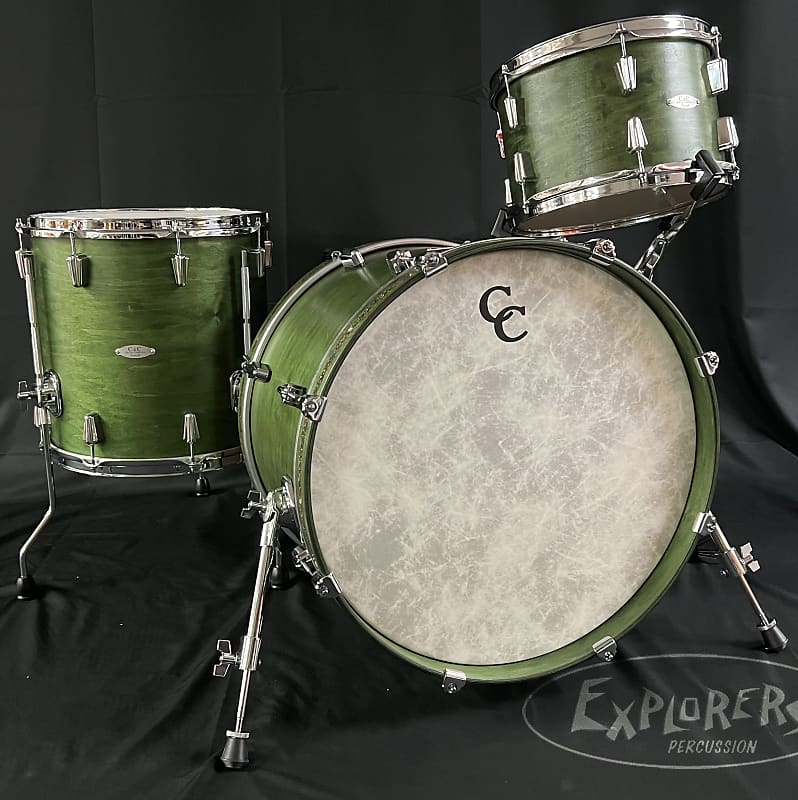 C&C Custom Gladstone Bebop Drum Kit - Olive Drab | Reverb