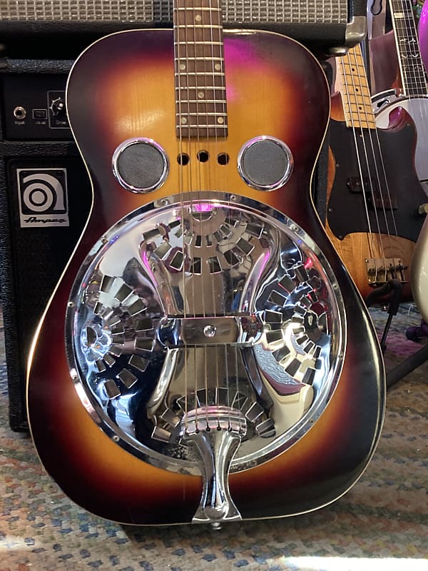 Dobro Round Neck Resonator Wooden Body USA 1982 Sunburst | Reverb