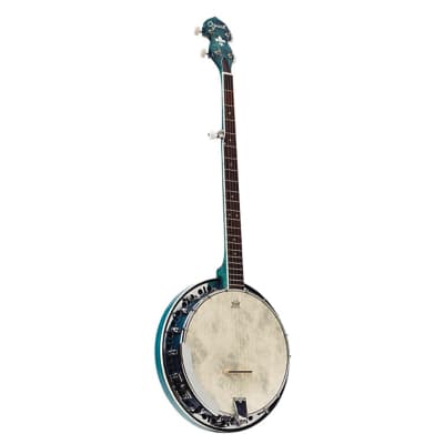 Ozark 5 String Banjo Transparent Finish - Blue | Reverb