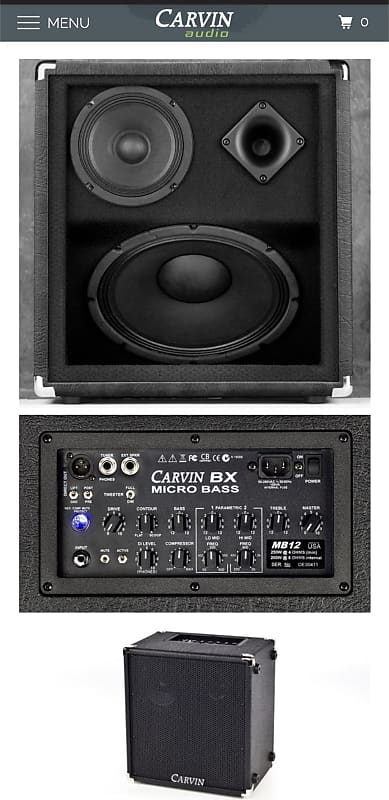 Carvin Micro bass 250 MB12 -3 way combo + 15" sub cab 2010s - | Reverb