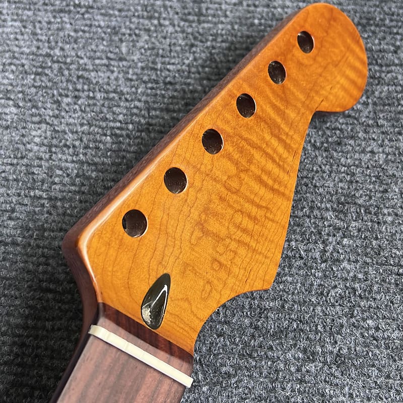 Canadian roasted flame maple Stratocaster neck: 22 Frets, | Reverb