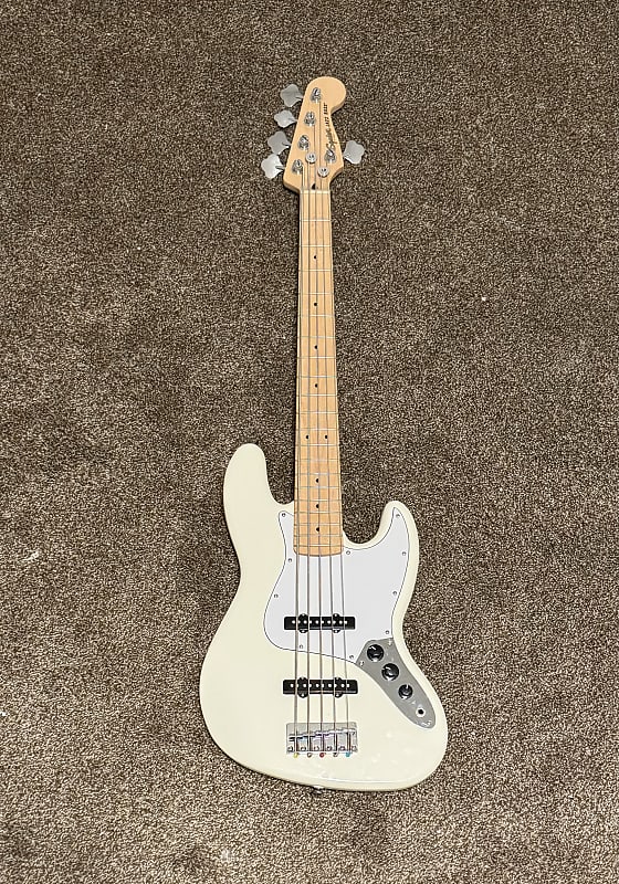 Squier 5 String Jazz Bass - Olympic White | Reverb