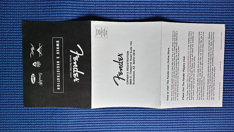 Fender paperwork black and white original not reproduction | Reverb