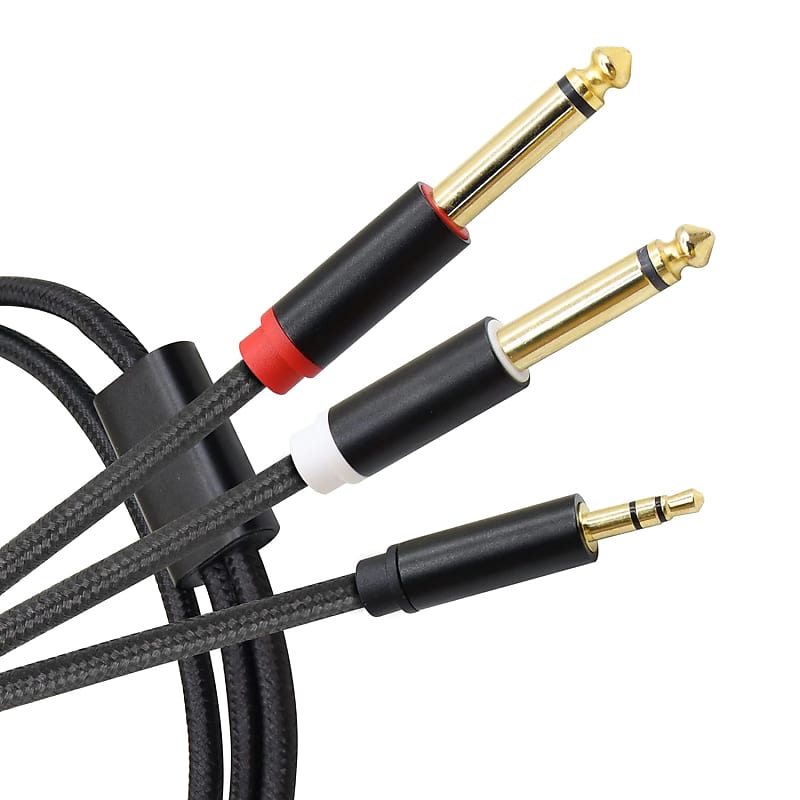 3.5Mm To Dual 6.35Mmtrs Stereo Audio Cable 1/8 Male Jack To | Reverb