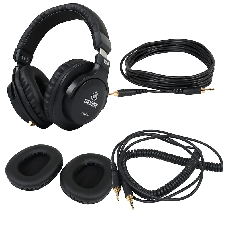 Devine PRO 4000 headphones + spare ear cushions & cables | Reverb