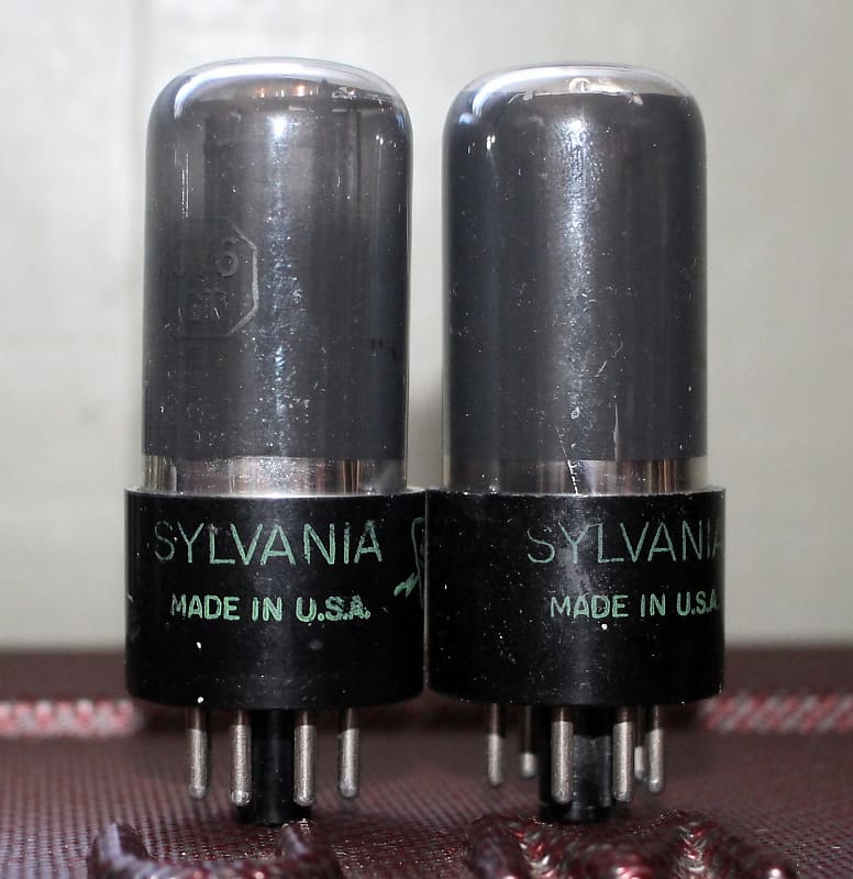 SYLVANIA 6V6GT VT107 PERFECT MATCH PAIR BLACK PLATE PAN | Reverb