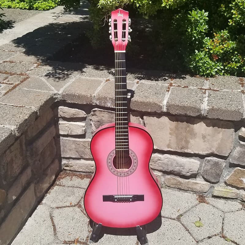 Sky Pink Acoustic Guitar | Reverb