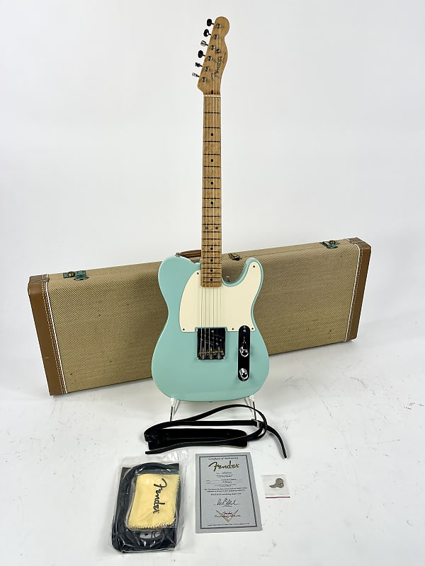 2002 Fender Custom Shop Esquire Daphne Blue Birdseye Maple | Reverb