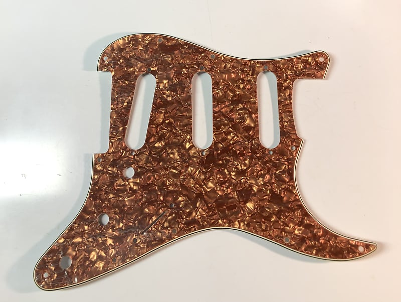 Fender 4-Ply MOTO Stratocaster Pickguard - Copper Pearloid | Reverb